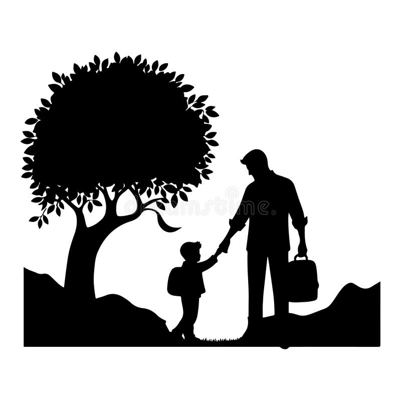 Father And Son Vector Isolated Illustration On White Background