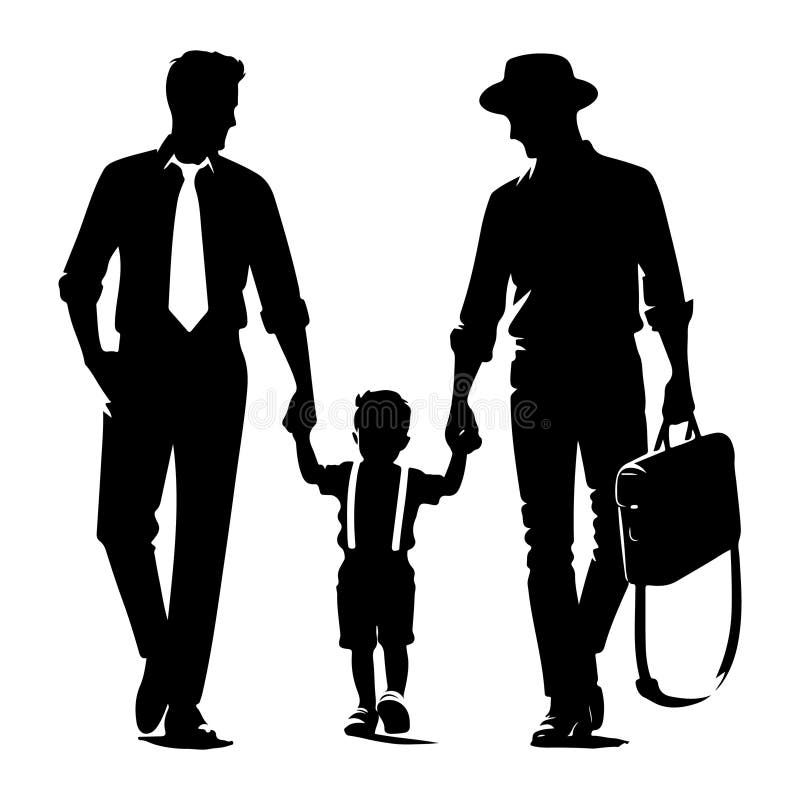 Father and Son. Vector Isolated Illustration on White Background ...