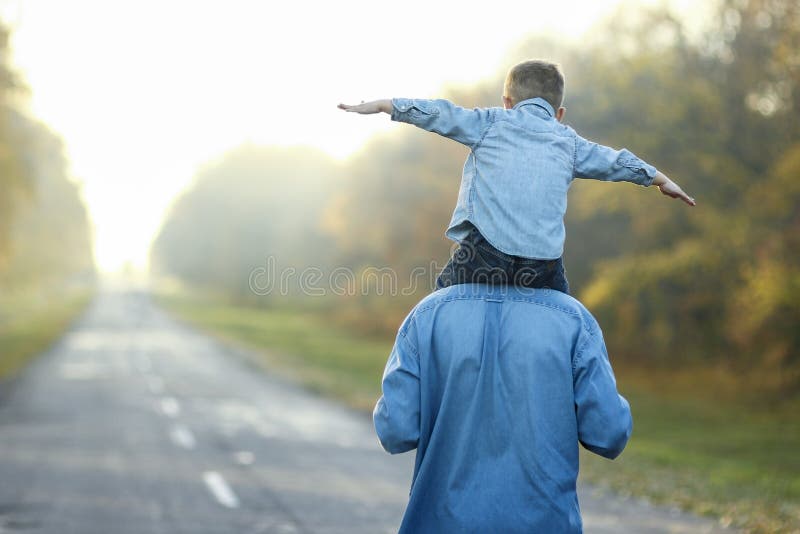 Father And Son Walk In Nature Stock Image Image Of Grass Hand 165942089