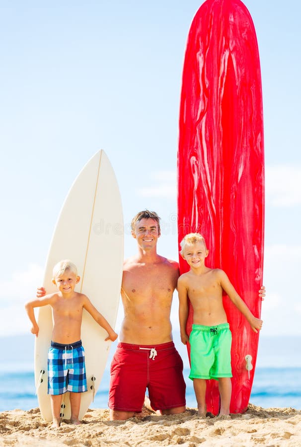 Father and Sons Going Surfing Stock Image - Image of life, family: 45584741