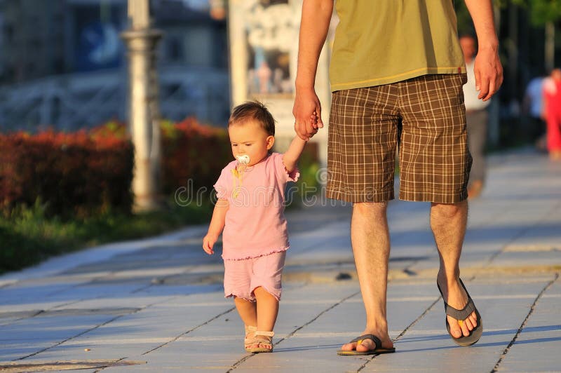 Father Takes Child for Walk Stock Image - Image of trip, child: 6838287