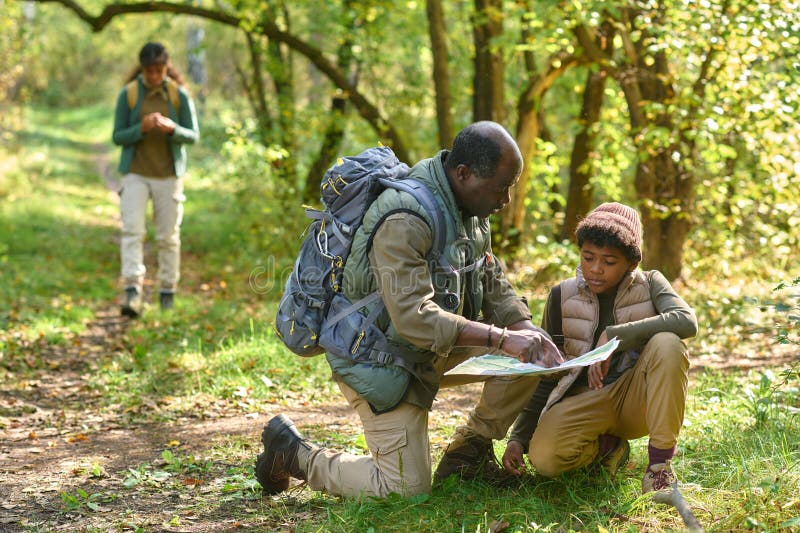 Father Telling about Map stock image. Image of sibling - 347412065