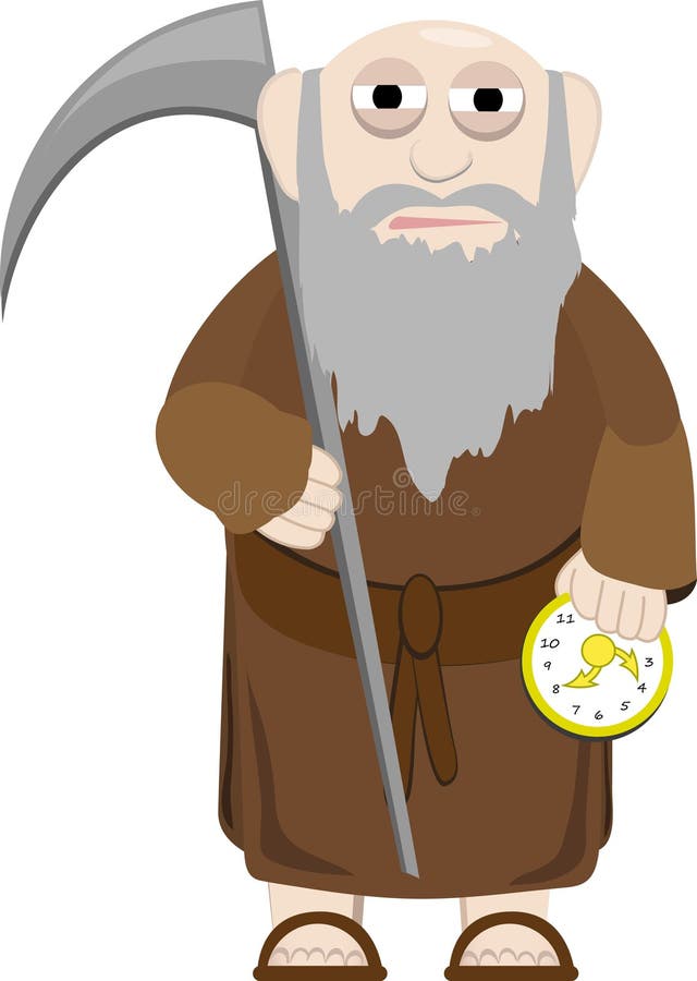 Father Time Pointing at Watch Stock Vector - Illustration of beard ...