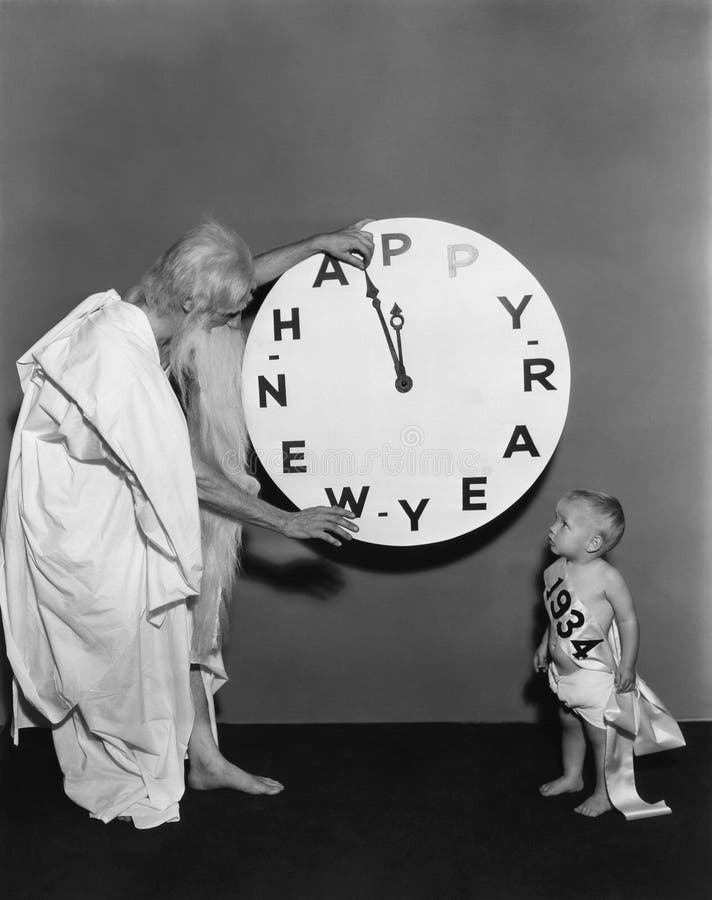 Father Time Speeds Up the New Year Stock Photo - Image of happy, 1934: ...