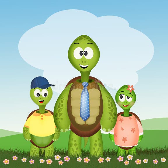 Father Turtle for Fathers Day Stock Illustration - Illustration of ...