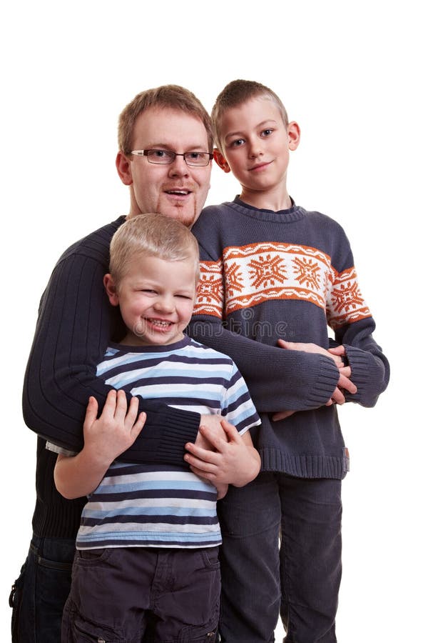 Father with two sons stock image. Image of brothers, responsibility ...
