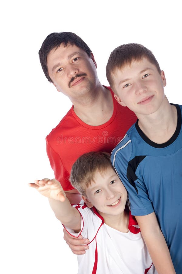 Father and Two Sons in Top Form Stock Photo - Image of father, group ...