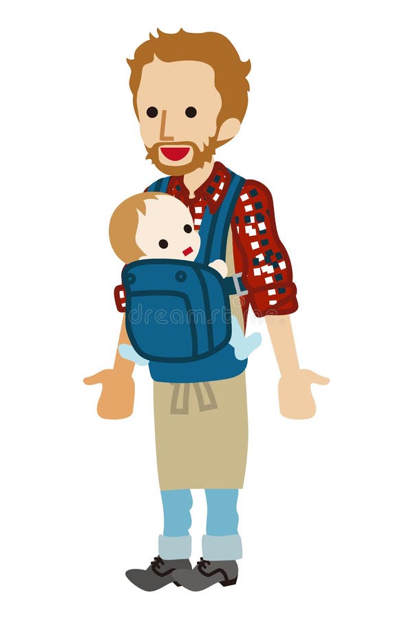 Father using Baby Carrier stock vector. Illustration of full - 103037251