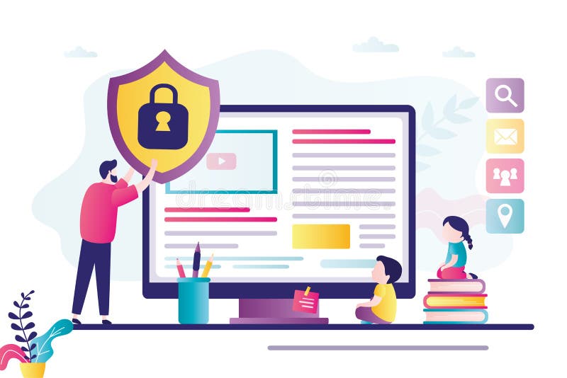 Internet Safety for Kids Concept Stock Photo - Image of devices, girl ...