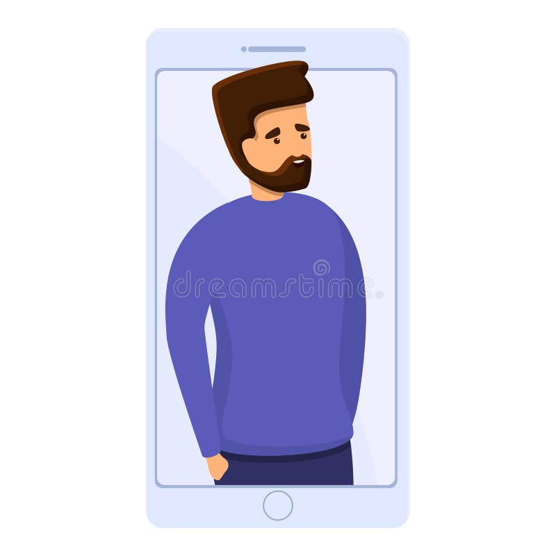 Father Video Call Icon, Cartoon Style Stock Vector - Illustration of ...