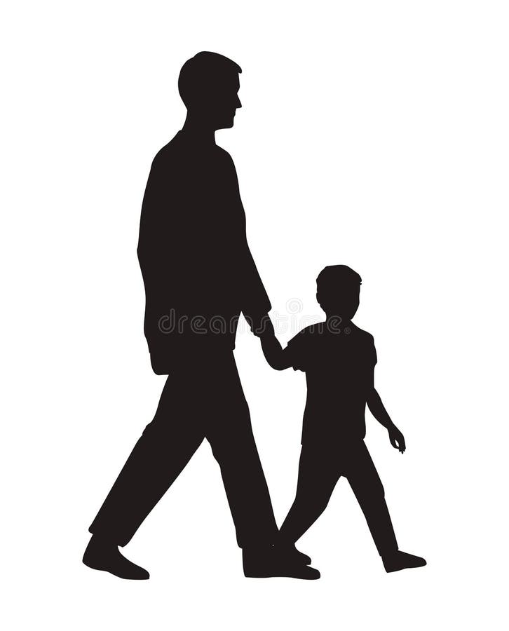 Father walking with son stock vector. Illustration of walking - 217132719