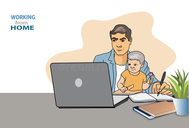 Father Son Working Computer Stock Illustrations – 141 Father Son ...