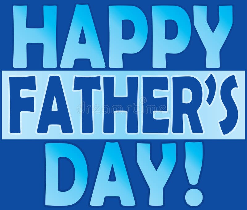 Happy Fathers Day Blue Square Banner Stock Illustration - Illustration ...