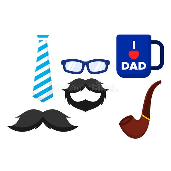 Fathers Day Element Vector Design Stock Vector - Illustration of happy ...