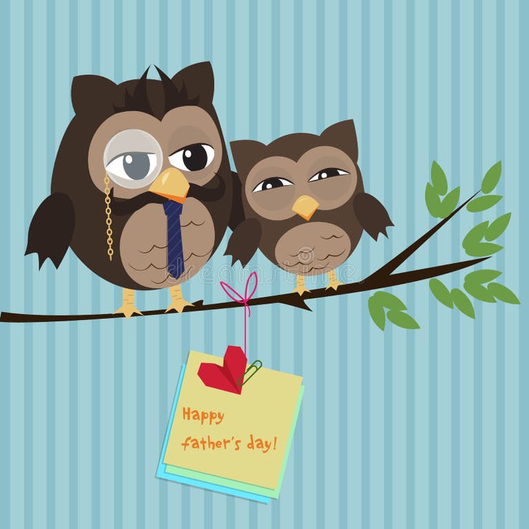Fathers day owl stock vector. Illustration of fatherhood - 29479022