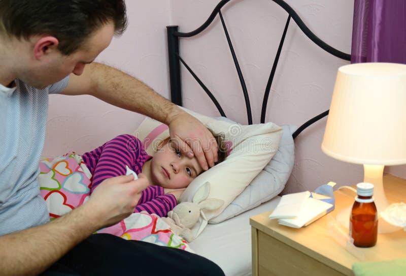 Fathers Help Child Sickness Stock Image - Image of female, clinic: 23529655