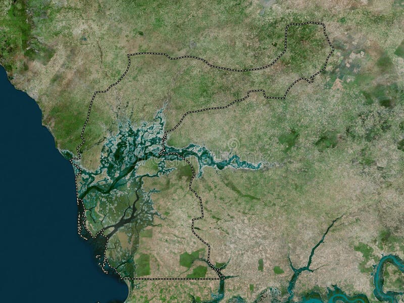 Fatick, Senegal. High-res Satellite. No Legend Stock Illustration ...