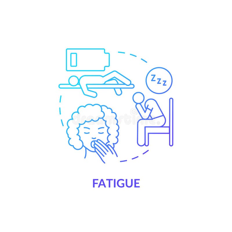 Fatigue Blue Gradient Concept Icon Stock Vector - Illustration of lined ...