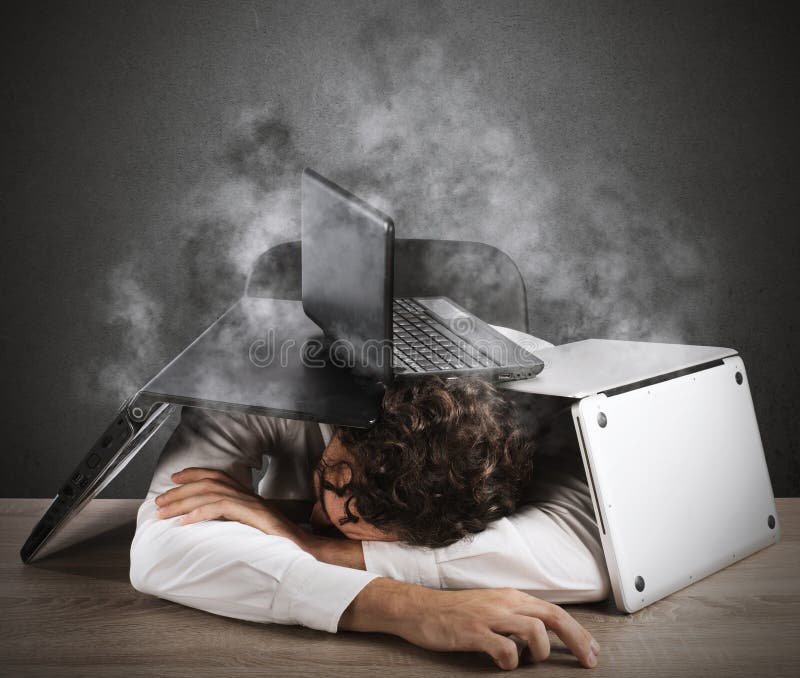 Fatigue and Stress in the Office Stock Image - Image of depression ...