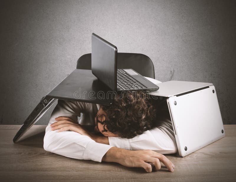 Fatigue and Stress in the Office Stock Image - Image of depression ...