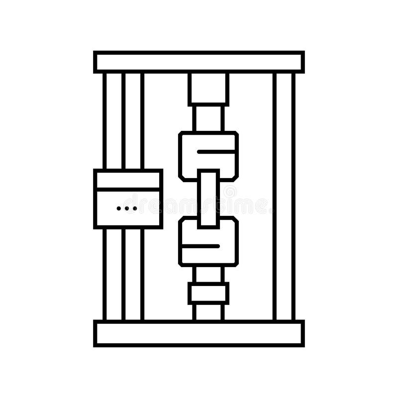 Fatigue Testing Materials Engineering Line Icon Vector Illustration ...