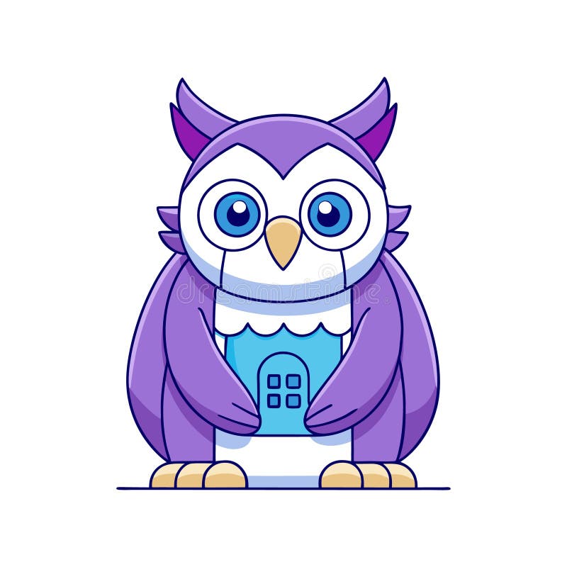Fatigued Owl Painting while Building Models Stock Vector - Illustration ...
