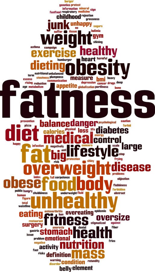 Fatness word cloud stock vector. Illustration of disease - 190765524