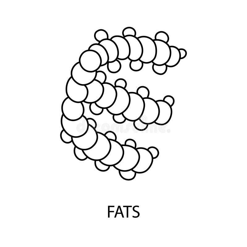 Fats Line Icon Vector for Food Packaging, Fat Molecules Illustration ...