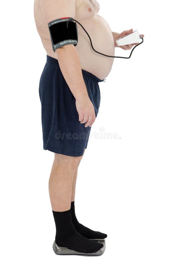 Fatty Checks Weight and Pressure Simultaneously Stock Image - Image of ...