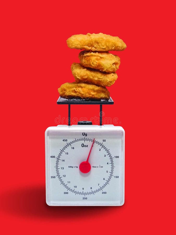 Fatty Chicken Nuggets on Scale Stock Image - Image of finger ...