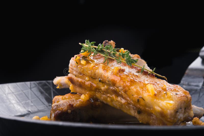 Fatty pork ribs stock image. Image of roast, meal, rack - 67363265