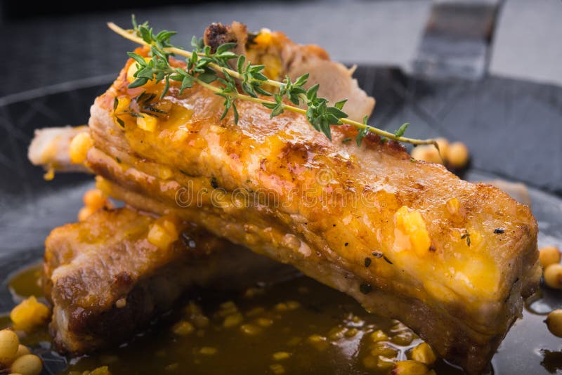 Fatty pork ribs stock image. Image of tasty, cooked, rack - 69890705