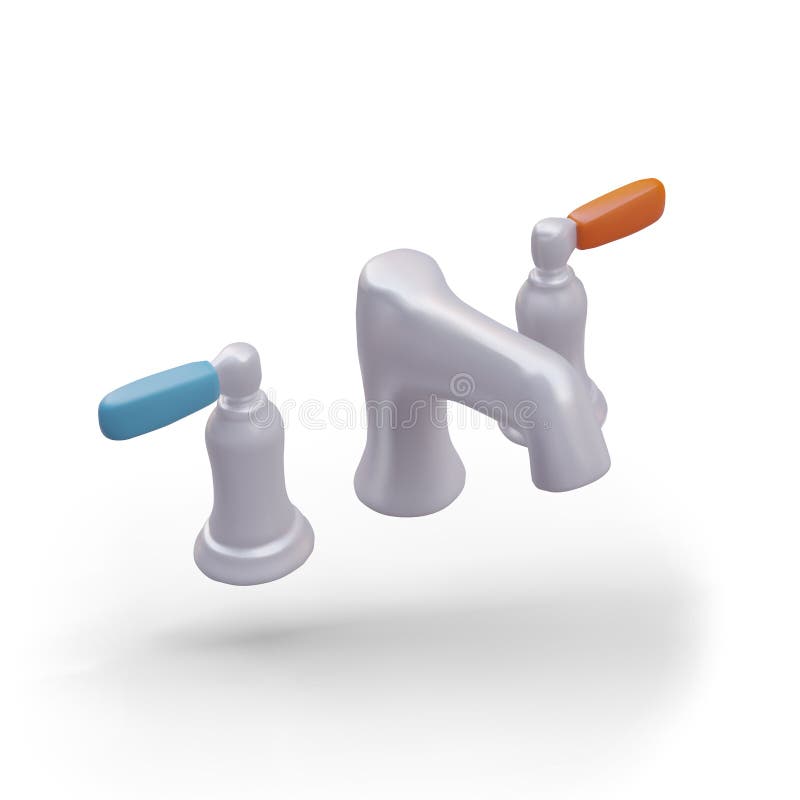 Metal Bath, Porcelain Sink with Faucet. Vector Objects, Front, Side ...