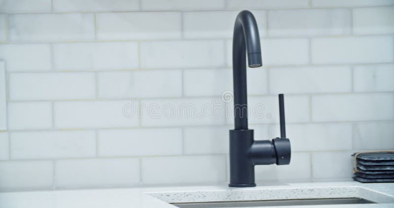 Faucet Concept. Interior Design in New House Stock Footage - Video of ...