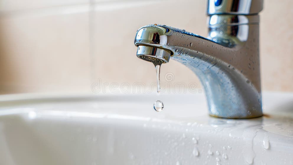 Faucet Dripping Water in Bathroom Sink Stock Photo - Image of washbasin ...