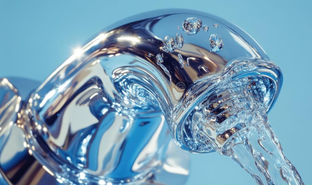 A Faucet is Dripping Water, and the Water is Clear Stock Illustration ...