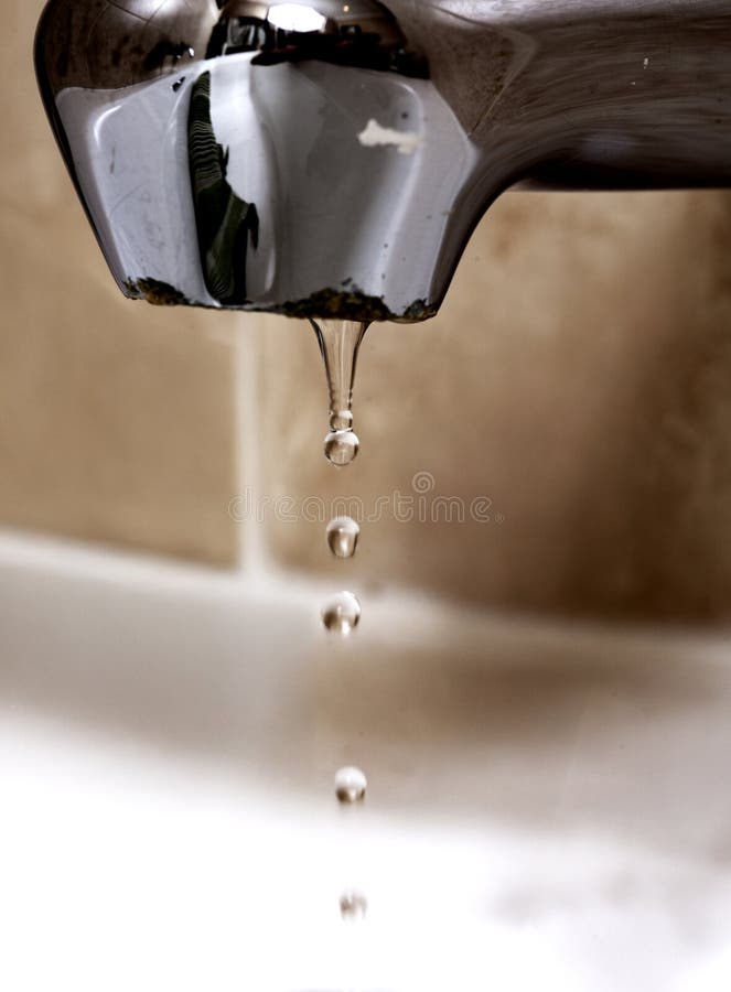 A Faucet Dripping Water Onto a White Counter Stock Illustration ...