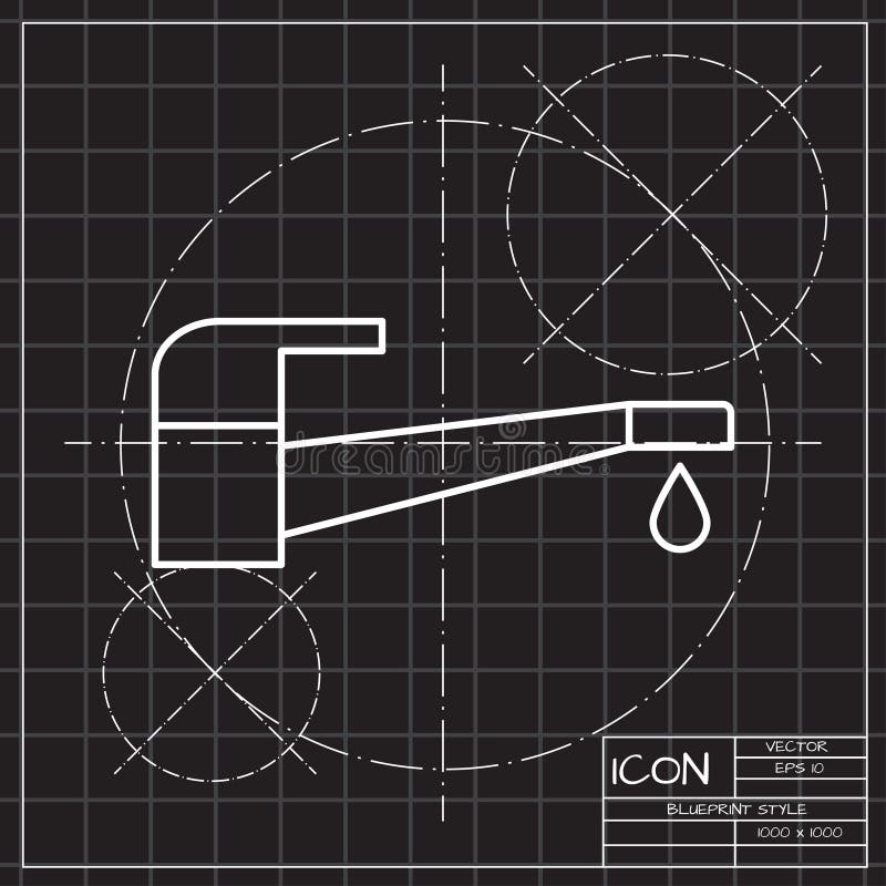 Faucet with Dripping Water Illustration. Hand Wash Icon Stock ...