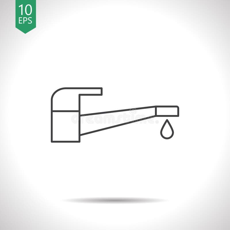Faucet with Dripping Water Illustration. Hand Wash Vector Icon Stock ...