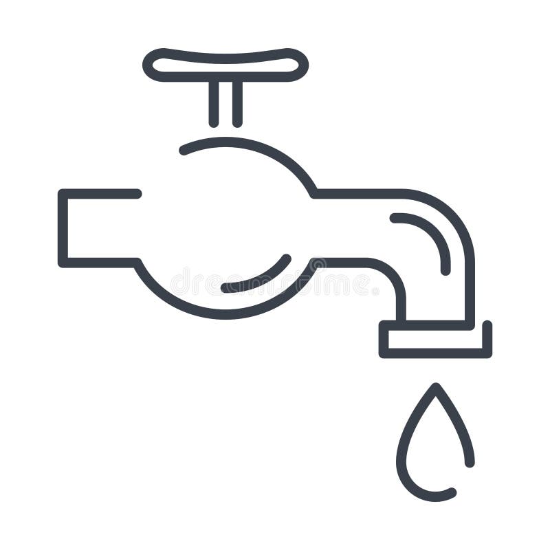 Faucet with Dripping Water, Vector Isolated Icon Stock Vector ...
