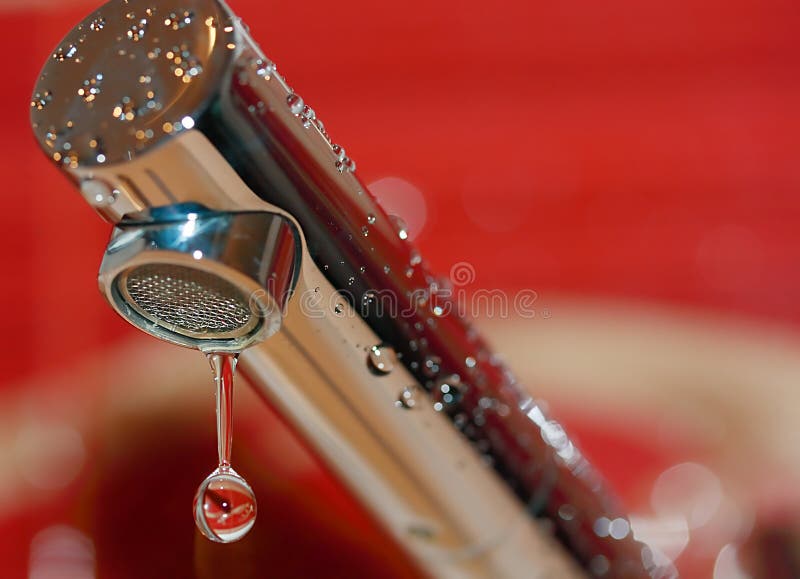 Faucet Drop of Water stock photo. Image of waste, falling - 18679318