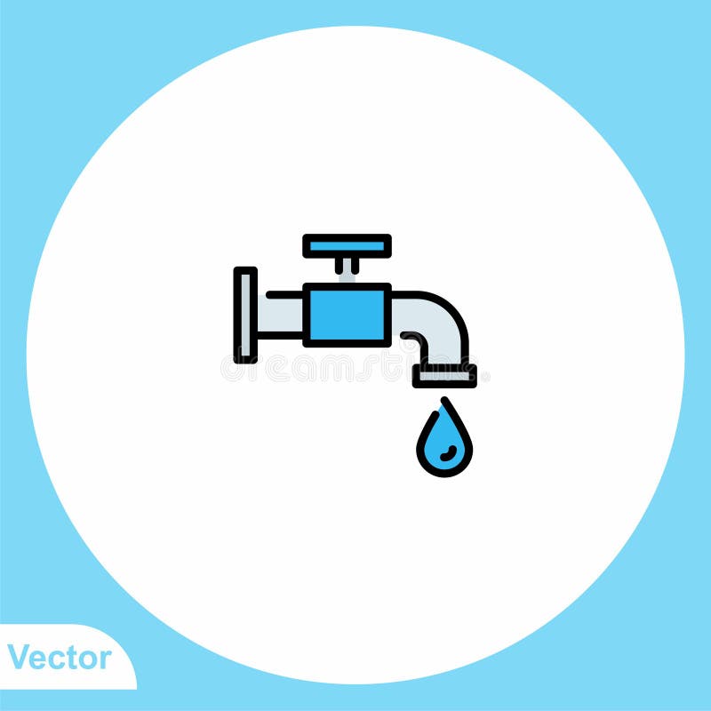 Faucet Flat Vector Icon Sign Symbol Stock Illustration - Illustration ...