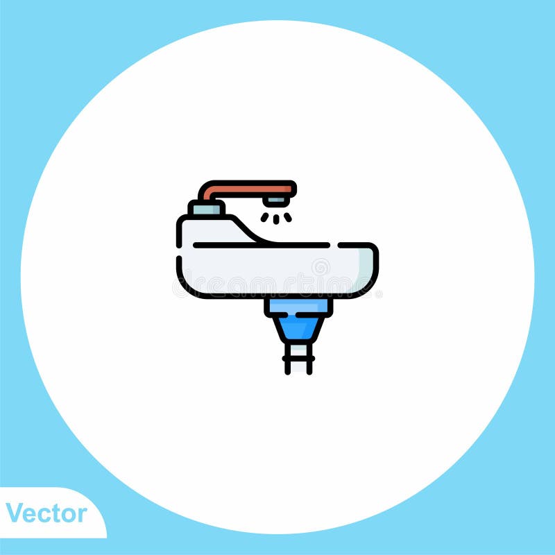 Faucet Flat Vector Icon Sign Symbol Stock Illustration - Illustration ...
