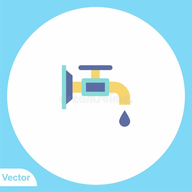 Faucet Flat Vector Icon Sign Symbol Stock Illustration - Illustration ...