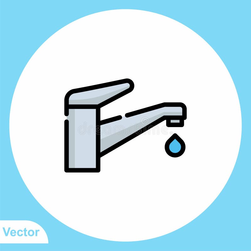 Faucet Flat Vector Icon Sign Symbol Stock Illustration - Illustration ...