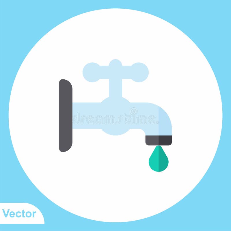 Faucet Flat Vector Icon Sign Symbol Stock Illustration - Illustration ...