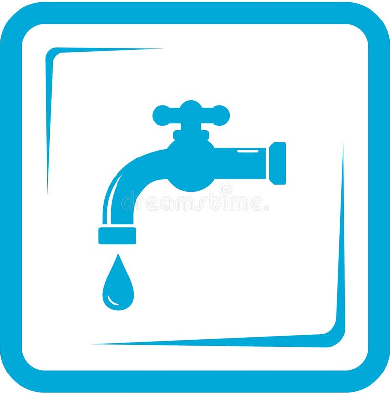Faucet in Frame - Tap Water Symbol Stock Vector - Illustration of ...