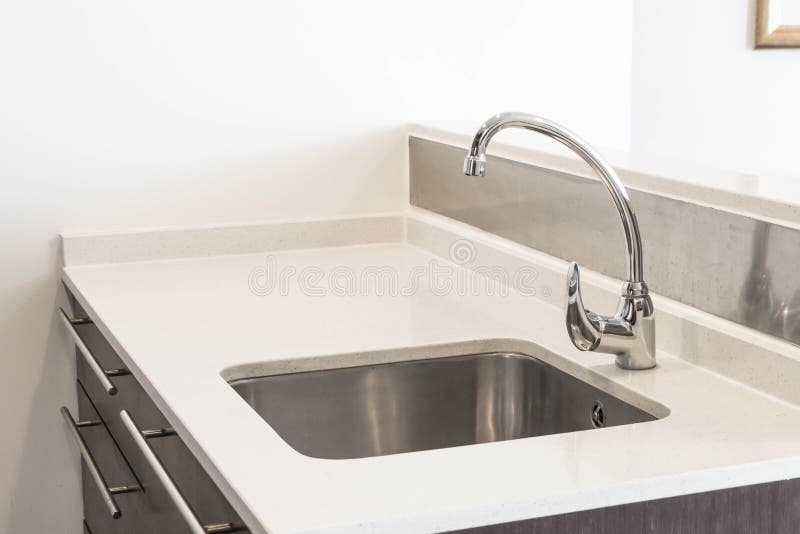 Faucet Sink and Water Tab Decoration in Kitchen Room Stock Photo ...
