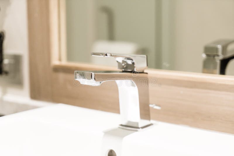 Faucet or Tap in Restroom and Toilet Stock Photo - Image of faucets ...