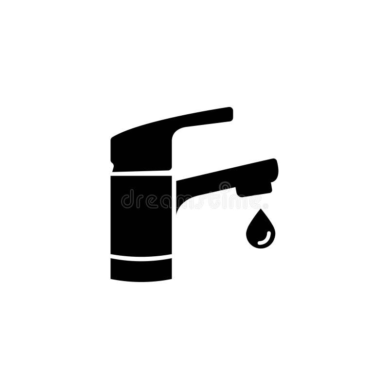 Faucet Tap Vector Icon Tap Water. Vector Black Ion for Tap Stock Vector ...